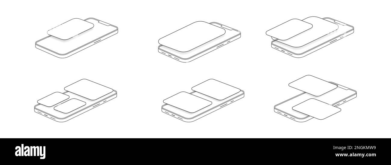 Realistic smartphone mockup. Device UI UX mockup for presentation template. Vector illustration ...