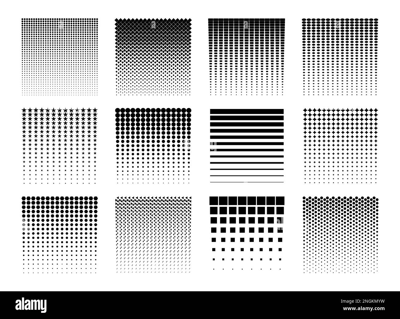 Seamless Halftone Abstract Geometric Black And White Graphic Design