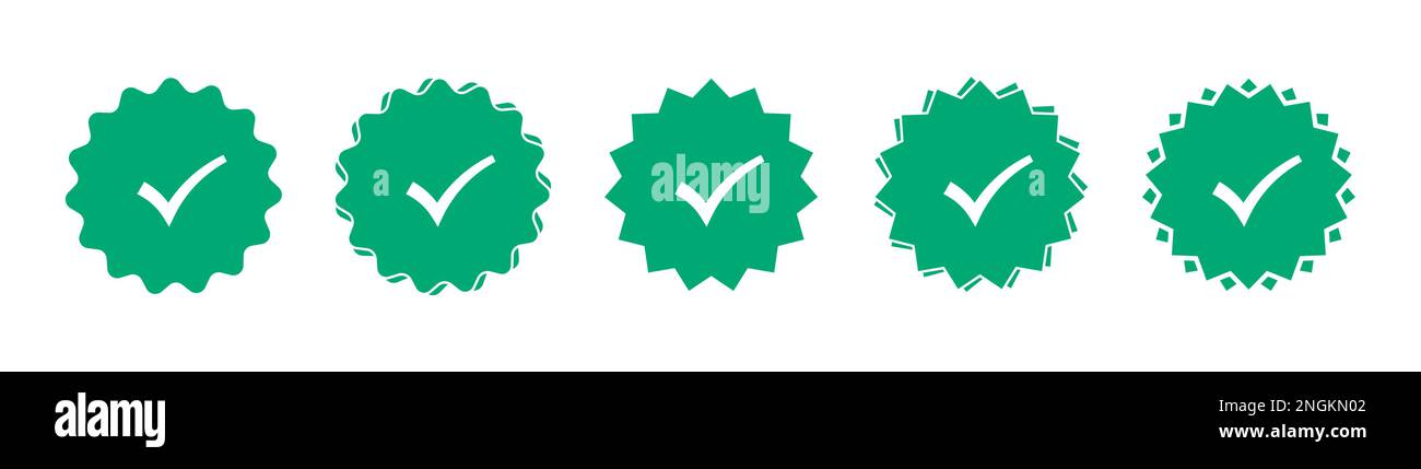 Verified badge profile set. Social media account verification icons. Vector illustration Stock ...