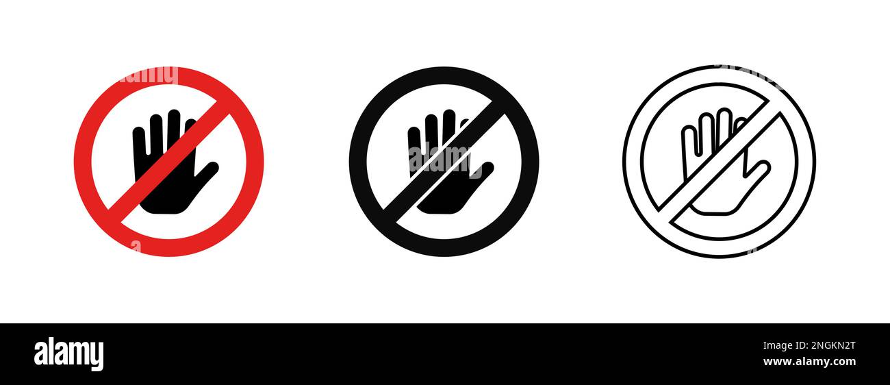 Stop signs. No entry sign. Prohibition sign walking pedestrians. Vector ...