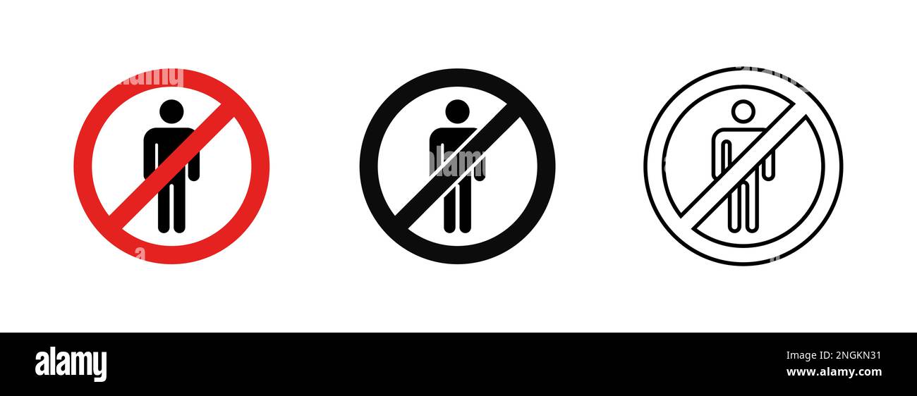 Stop signs. No entry sign. Prohibition sign walking pedestrians. Vector ...
