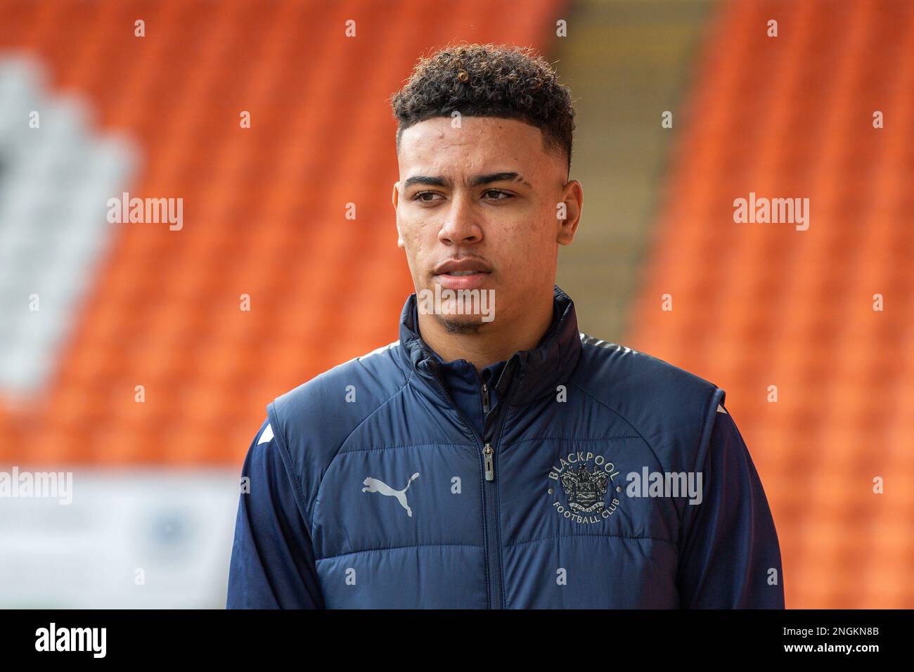Morgan Rogers #25 of Blackpool arrives ahead of the Sky Bet ...