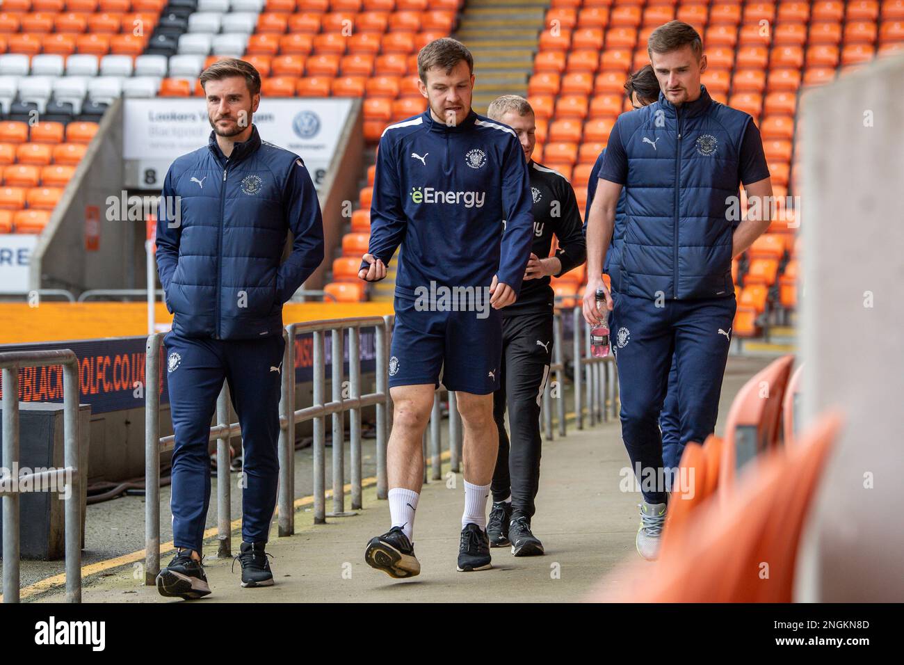 Blackpool players arrives ahead of the Sky Bet Championship match ...