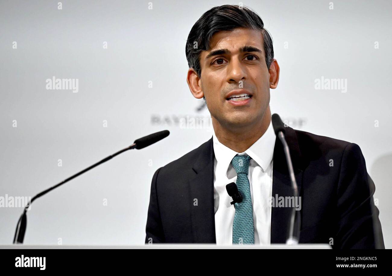 Prime Minister Rishi Sunak Speaks During The Munich Security Conference