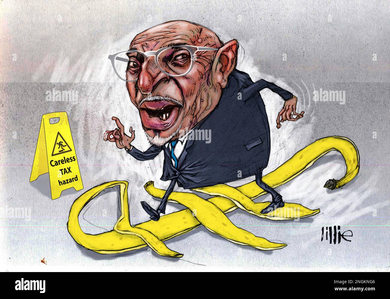 Satire style cartoon caricature of Conservative politician Nadhim ...