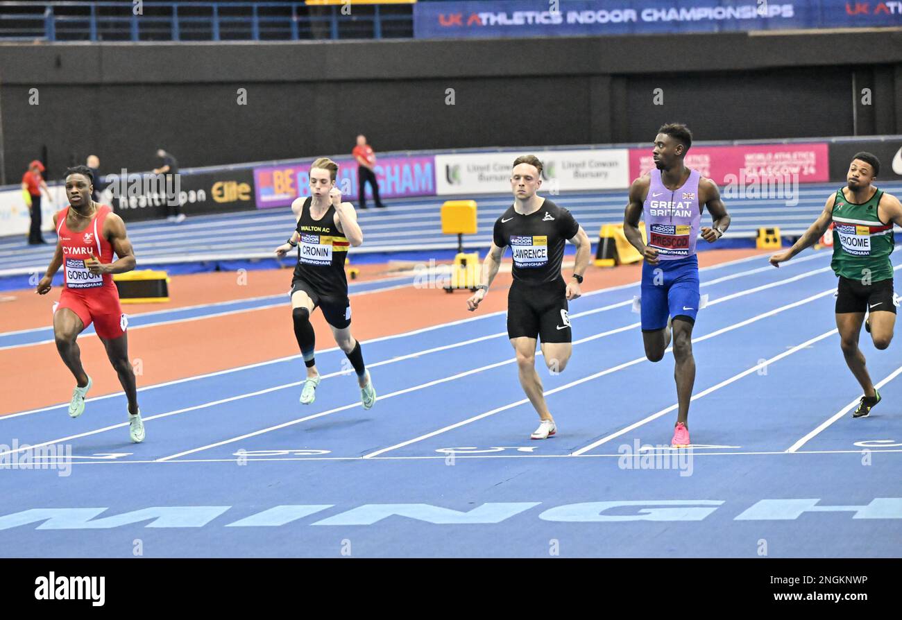 Birmingham, UK, 18 February 2023. Reece PRESCOD of Enfield and Haringey ...