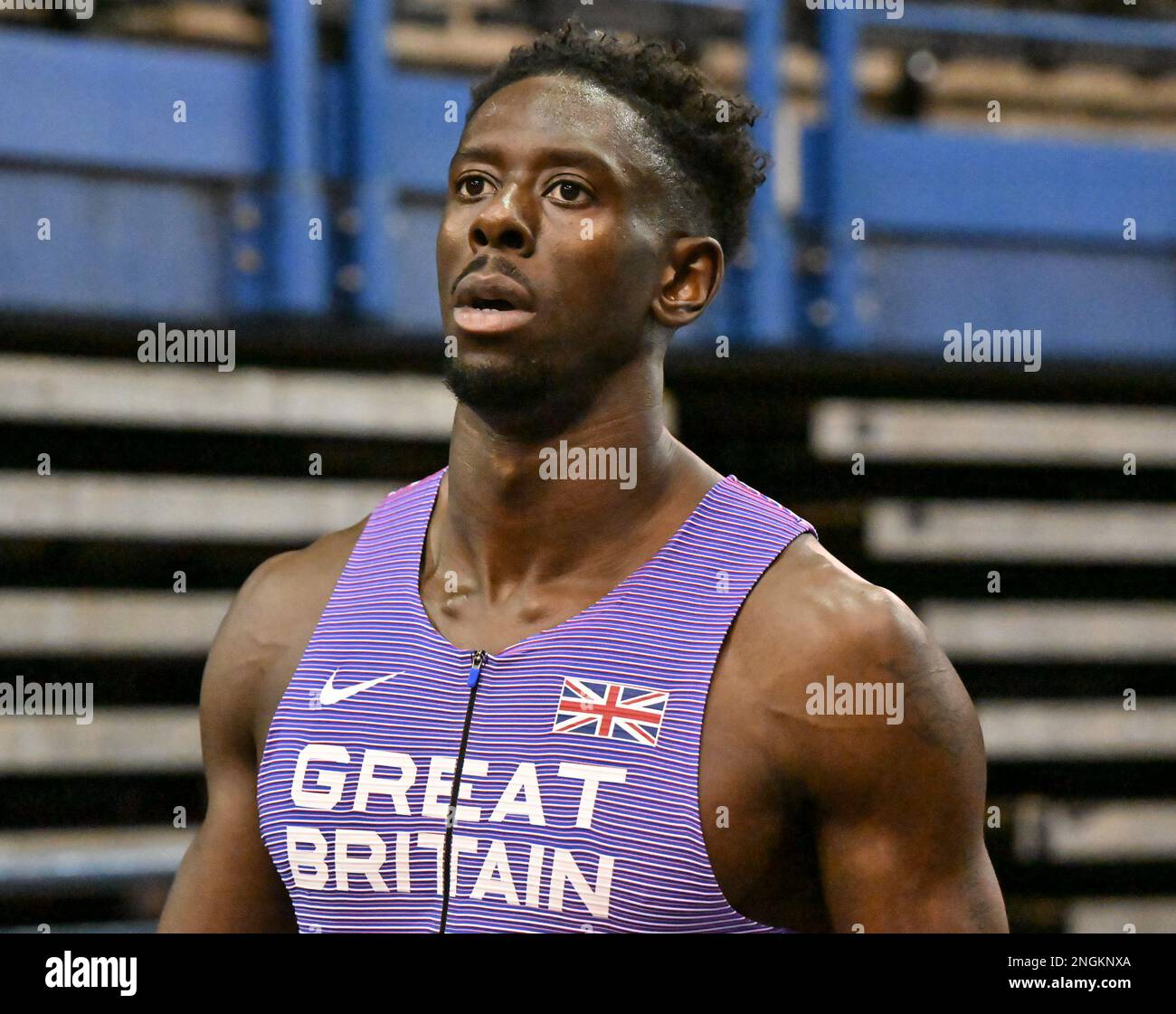 Birmingham, UK, 18 February 2023. Reece PRESCOD of Enfield and Haringey ...