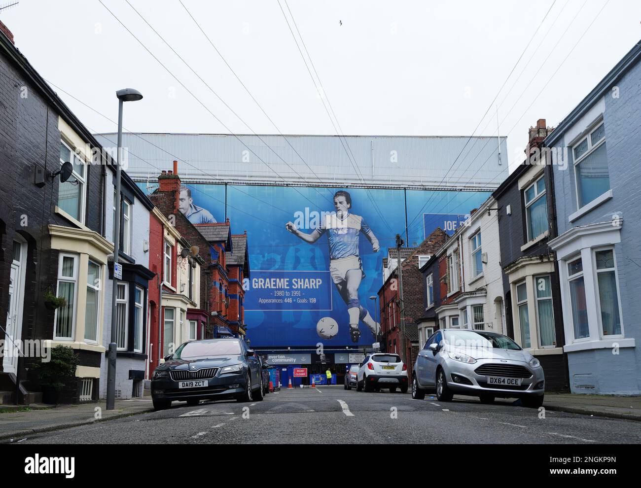 A mural of Graeme Sharp on the side of the stadium ahead of the Premier ...
