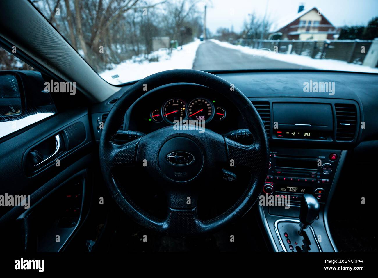 Green Subaru Outback Legacy 2005 year universal all-wheel drive Stock ...