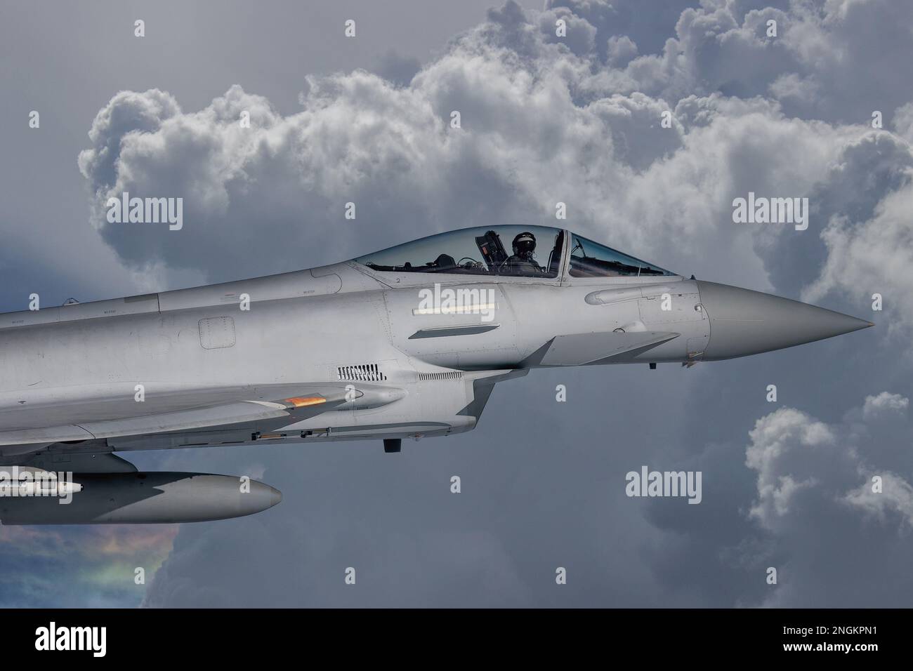 Typhoon, Fighter Jet in Flight. Action photograph of an armed Fast Jet ...