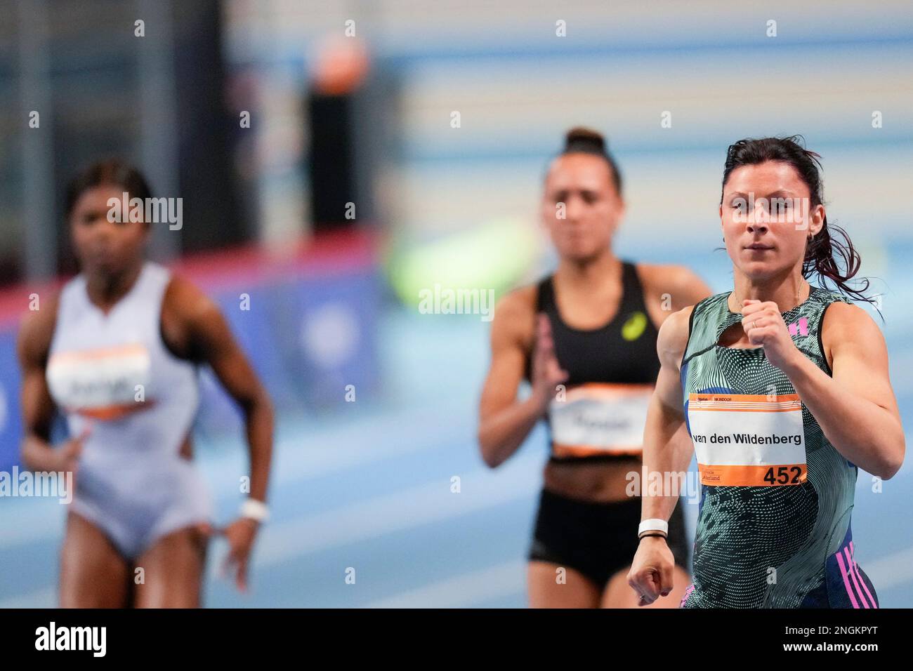 Demi van den wildenberg competing on the 60m women hi-res stock ...