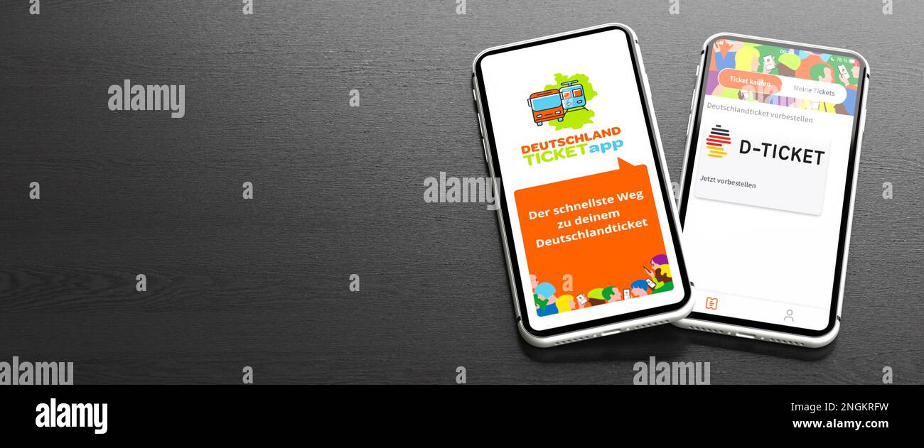 Two screens of the app for the German general ticket for public ...