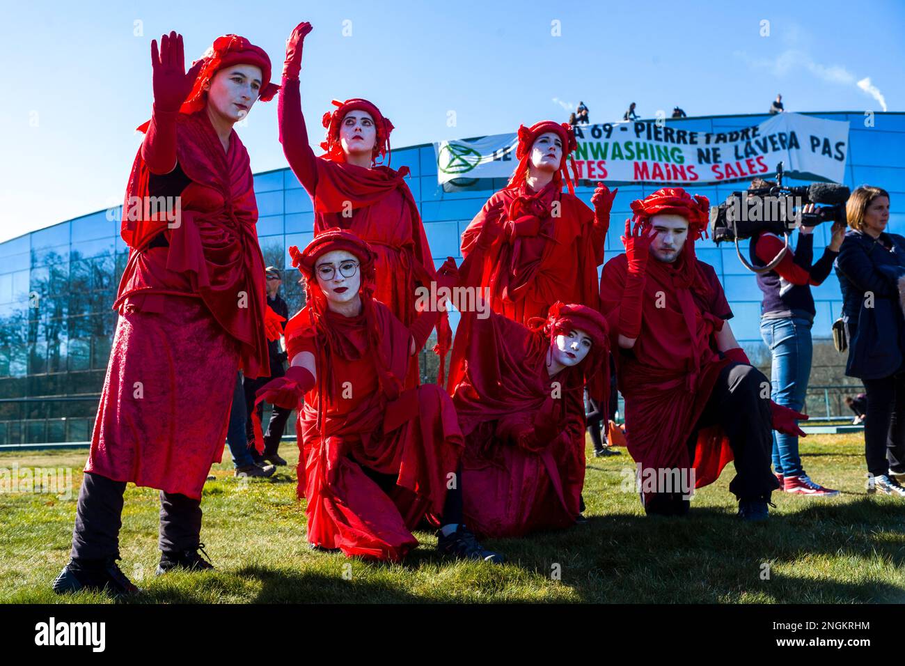 Lavaur, France. 18th Feb, 2023. An Extinction Rebellion (XR) action at ...