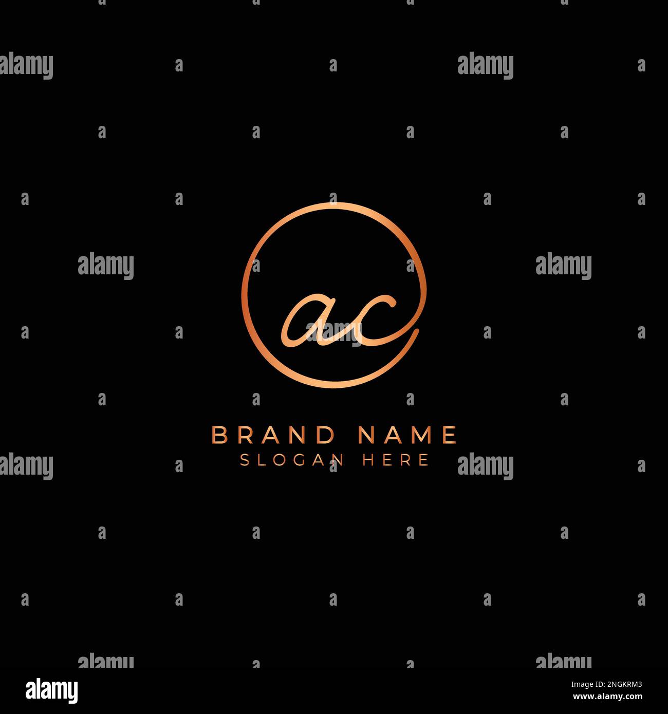 A, C, AC Initial letter handwritten and signature vector logo. Business ...