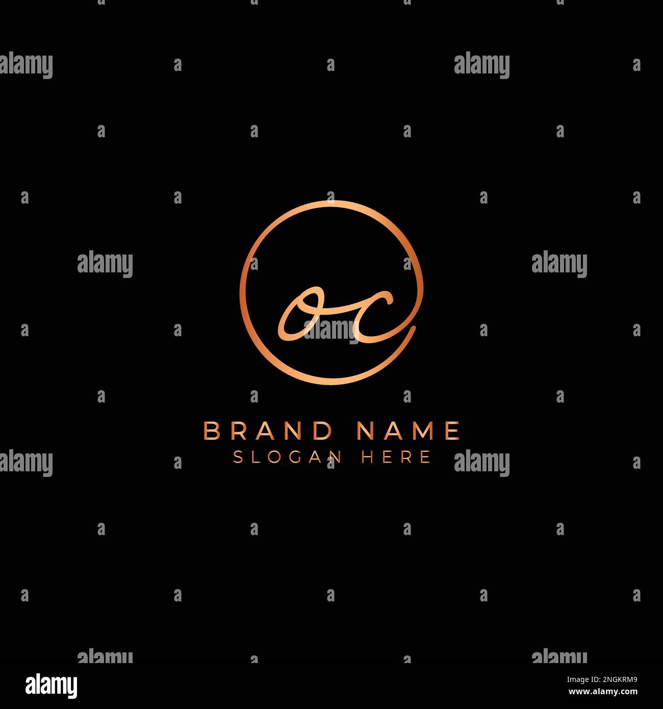 O, C, OC Initial letter handwritten and signature vector logo. Business ...