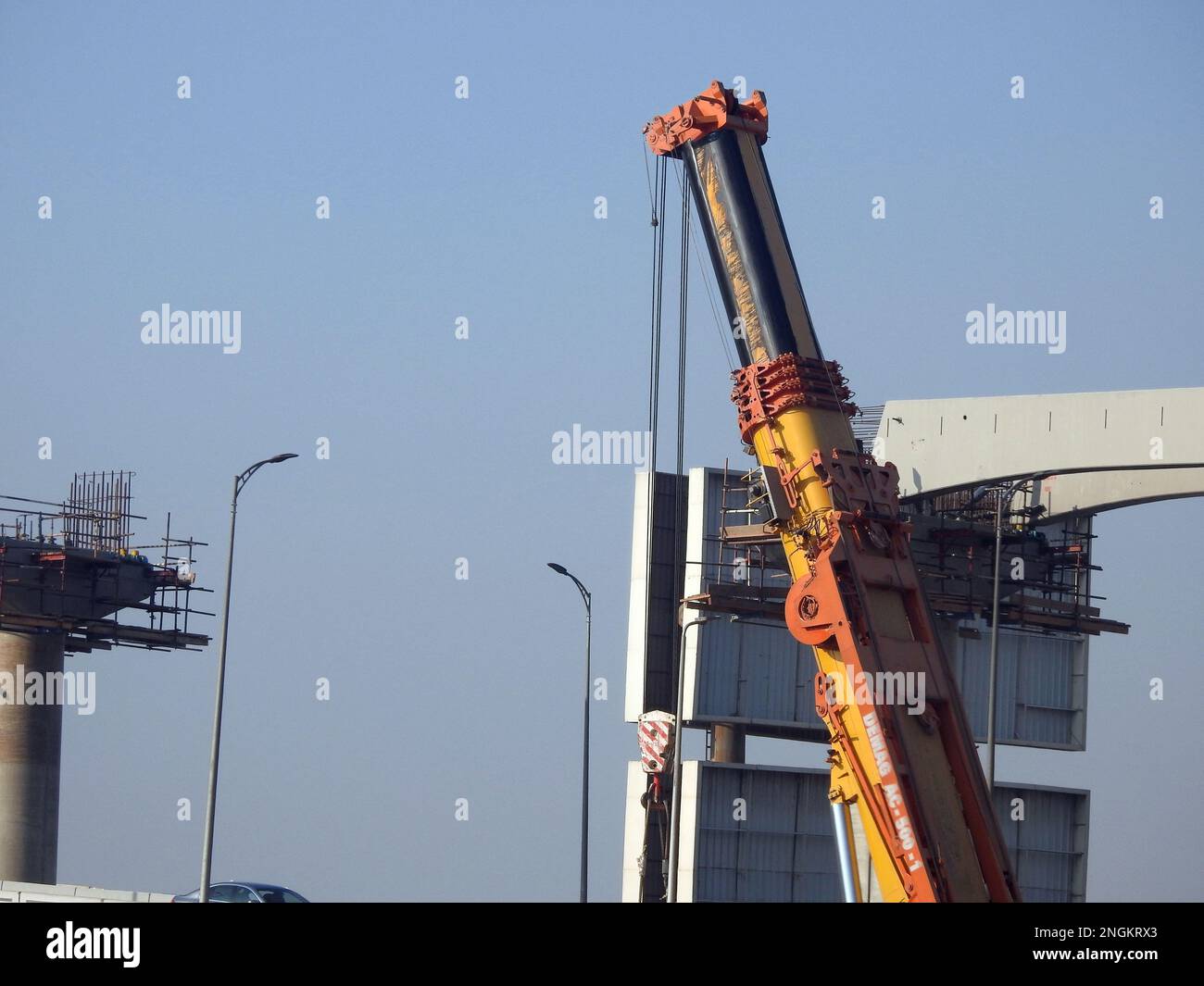 Cairo, Egypt, February 15 2023: Construction site of new Cairo monorail ...