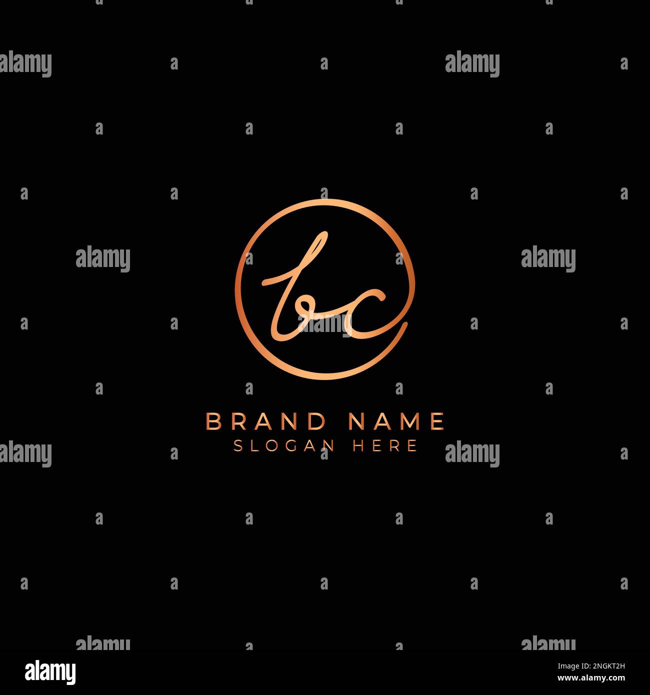 B, C, BC Initial letter handwritten and signature vector logo. Business ...