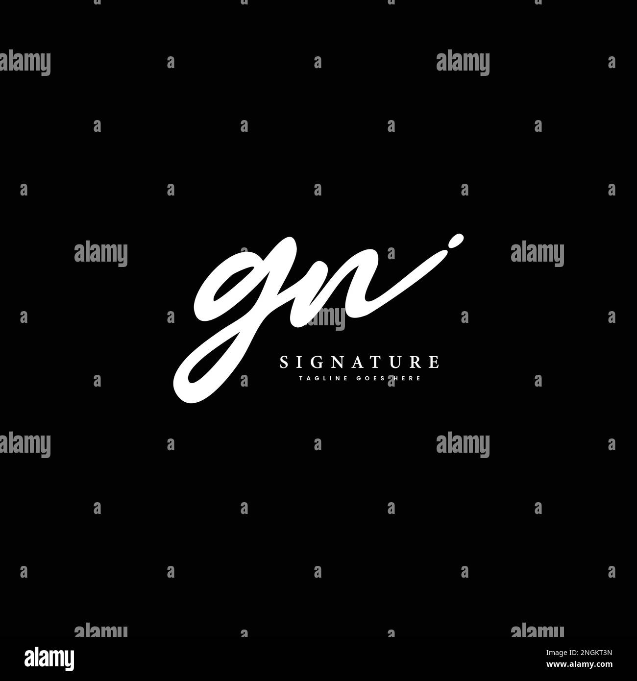 G, N, GN Initial letter handwriting and signature vector logo Stock ...