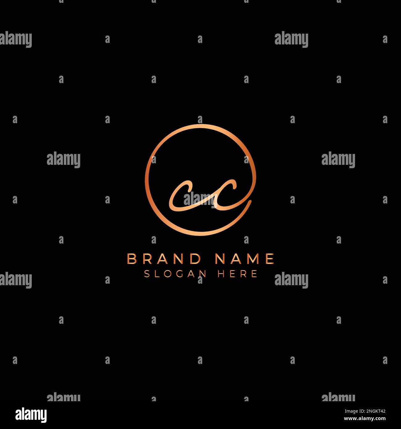 C, CC Initial letter handwritten and signature vector logo. Business ...