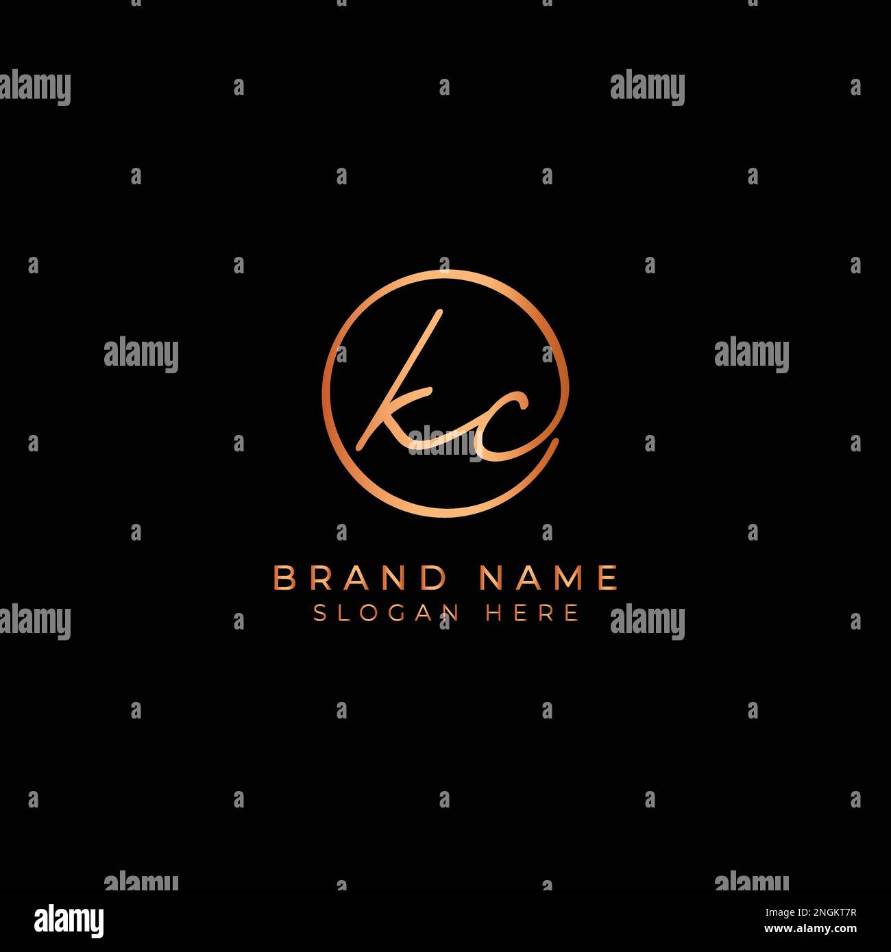 K, C, KC Initial letter handwritten and signature vector logo. Business ...