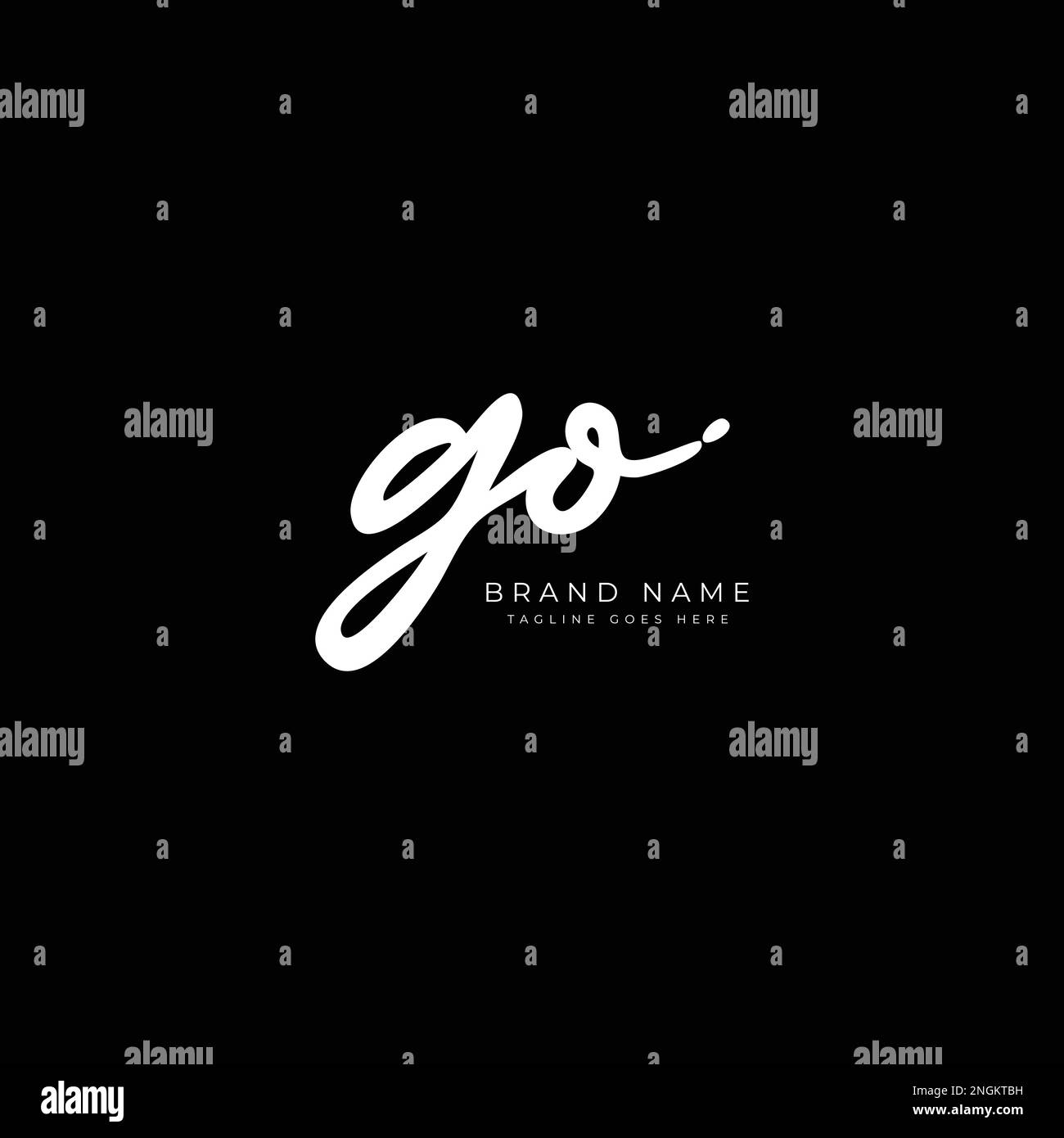 G, O, GO Initial letter handwriting and signature vector logo Stock ...
