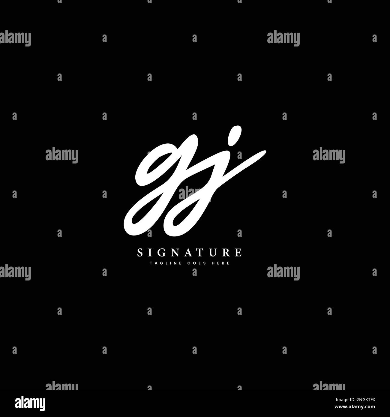 G, J, GJ Initial letter handwriting and signature vector logo Stock ...