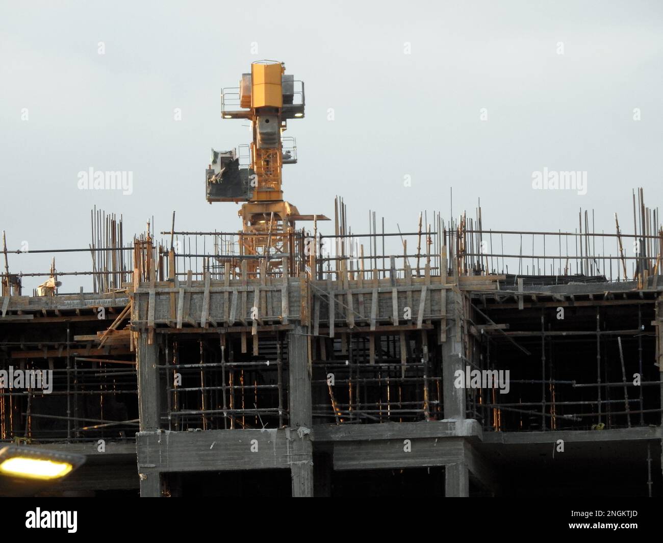 Giza, Egypt, February 4 2023: A construction site of new high rise in ...