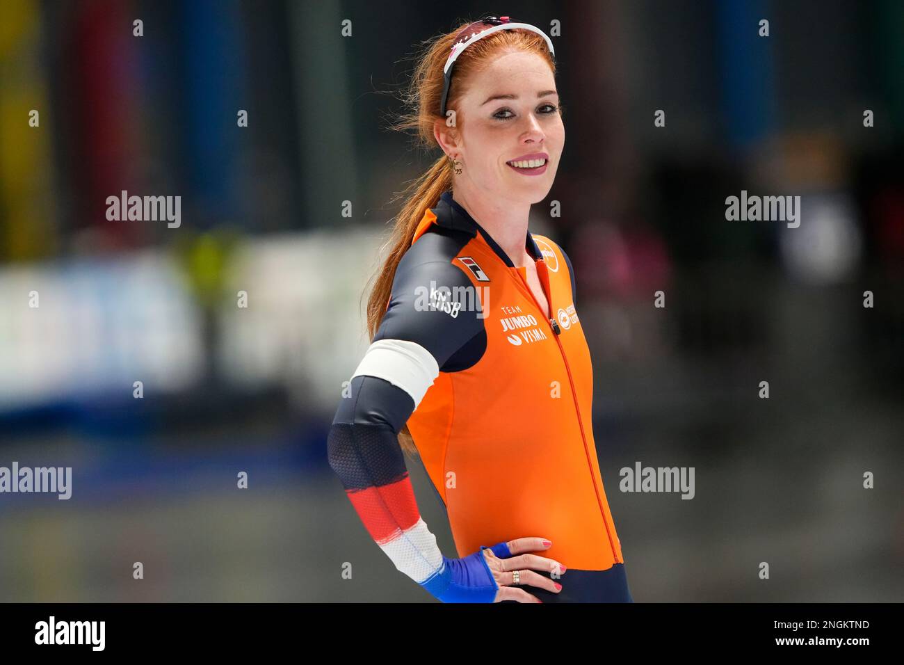 Netherlands' Antoinette Rijpma - de Jong smiles at the end of the 1500m ...