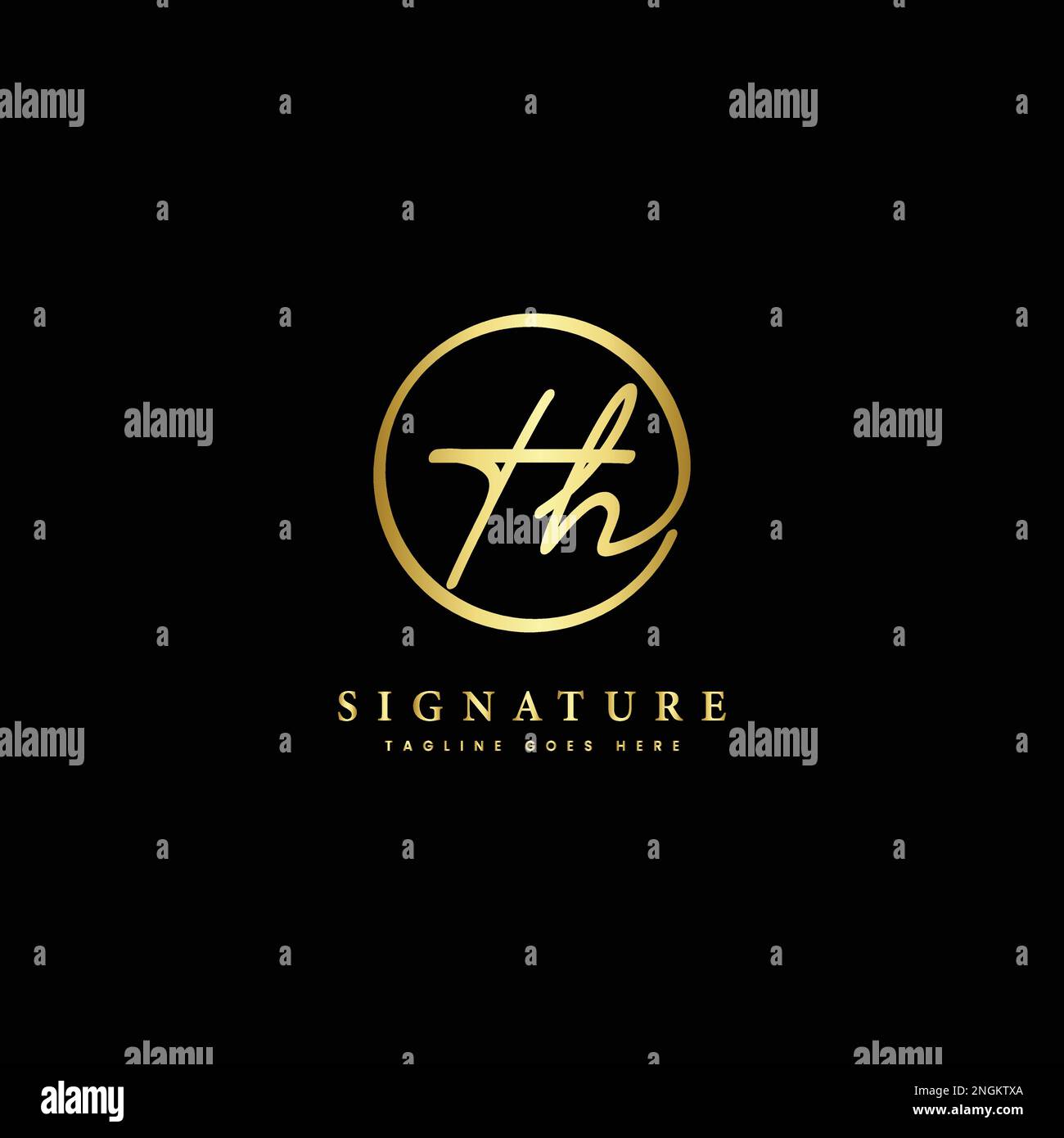 T, H, TH Initial letter handwritten and signature vector logo. Business ...