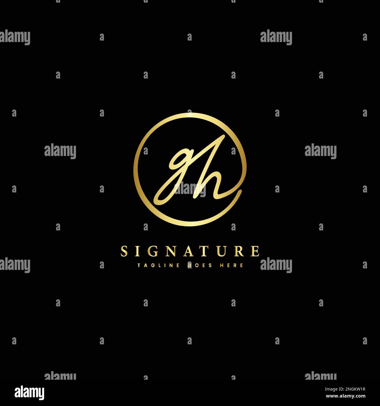 G, H, GH Initial letter handwritten and signature vector logo. Business ...
