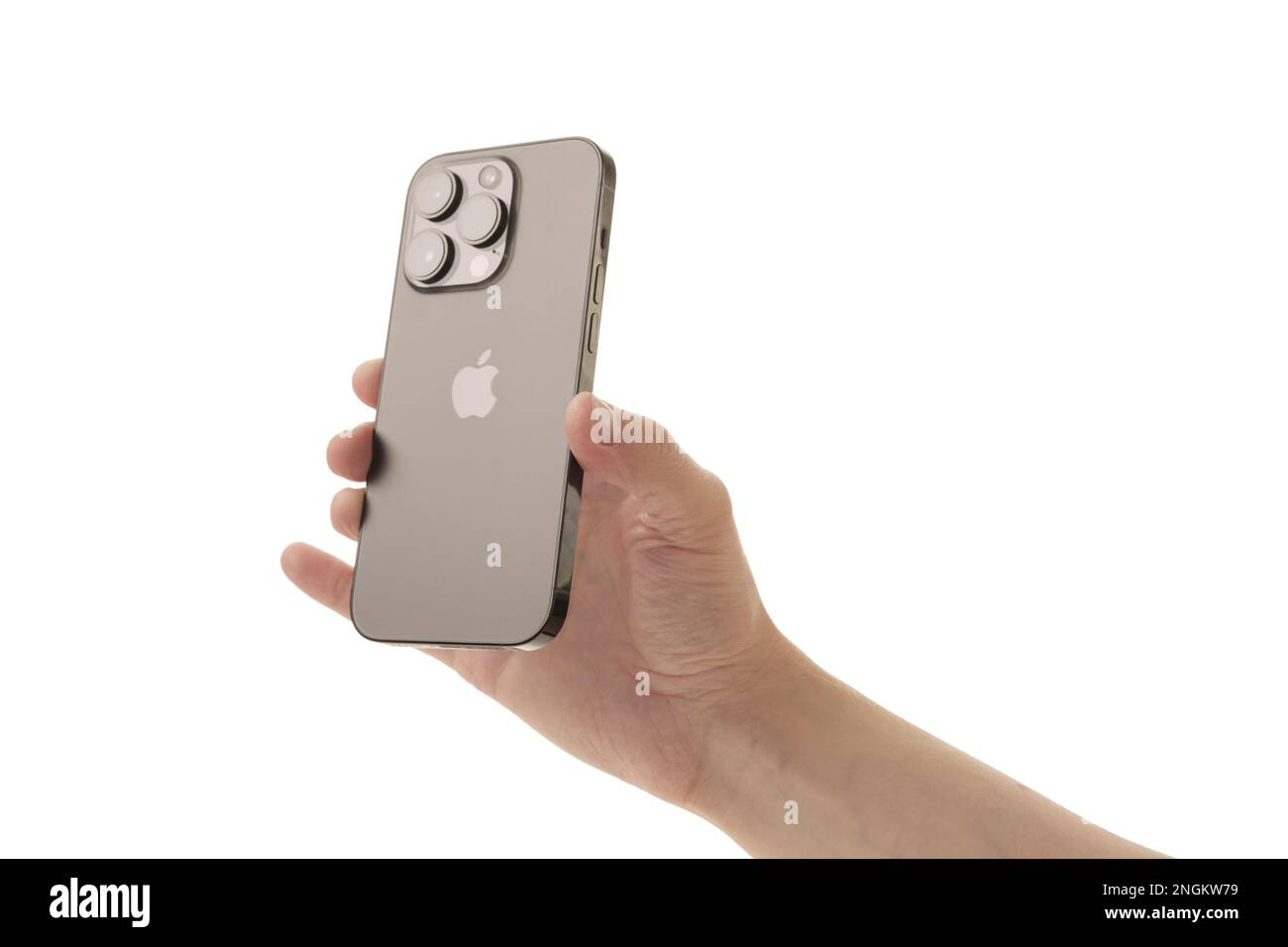 Saint-Petersburg, Russia - Circa December, 2022: Man hand holding Apple ...