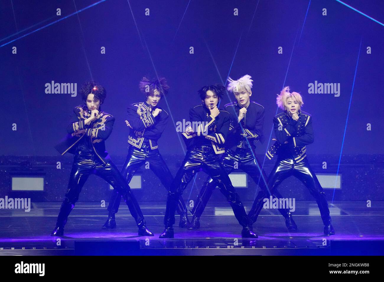 K-Pop boy group Tomorrow X Together perform during the Circle Chart Music Awards in Seoul, South ...