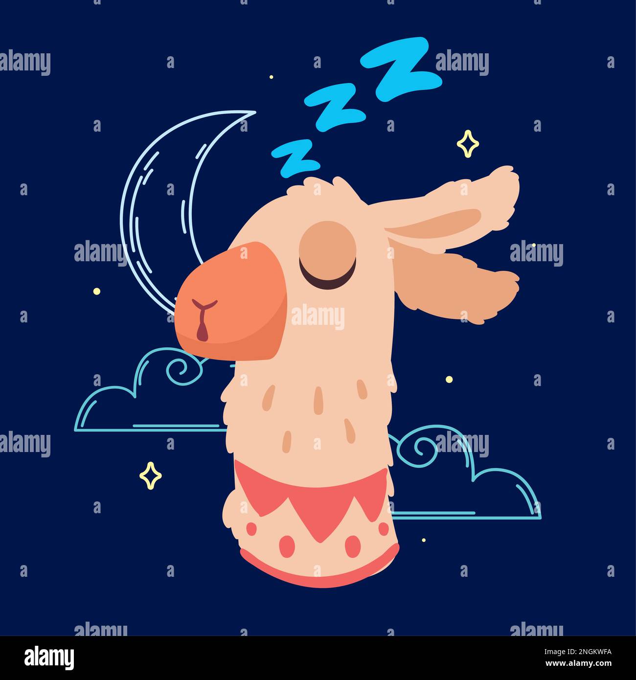 llama perubian animal sleeping Stock Vector Image & Art - Alamy
