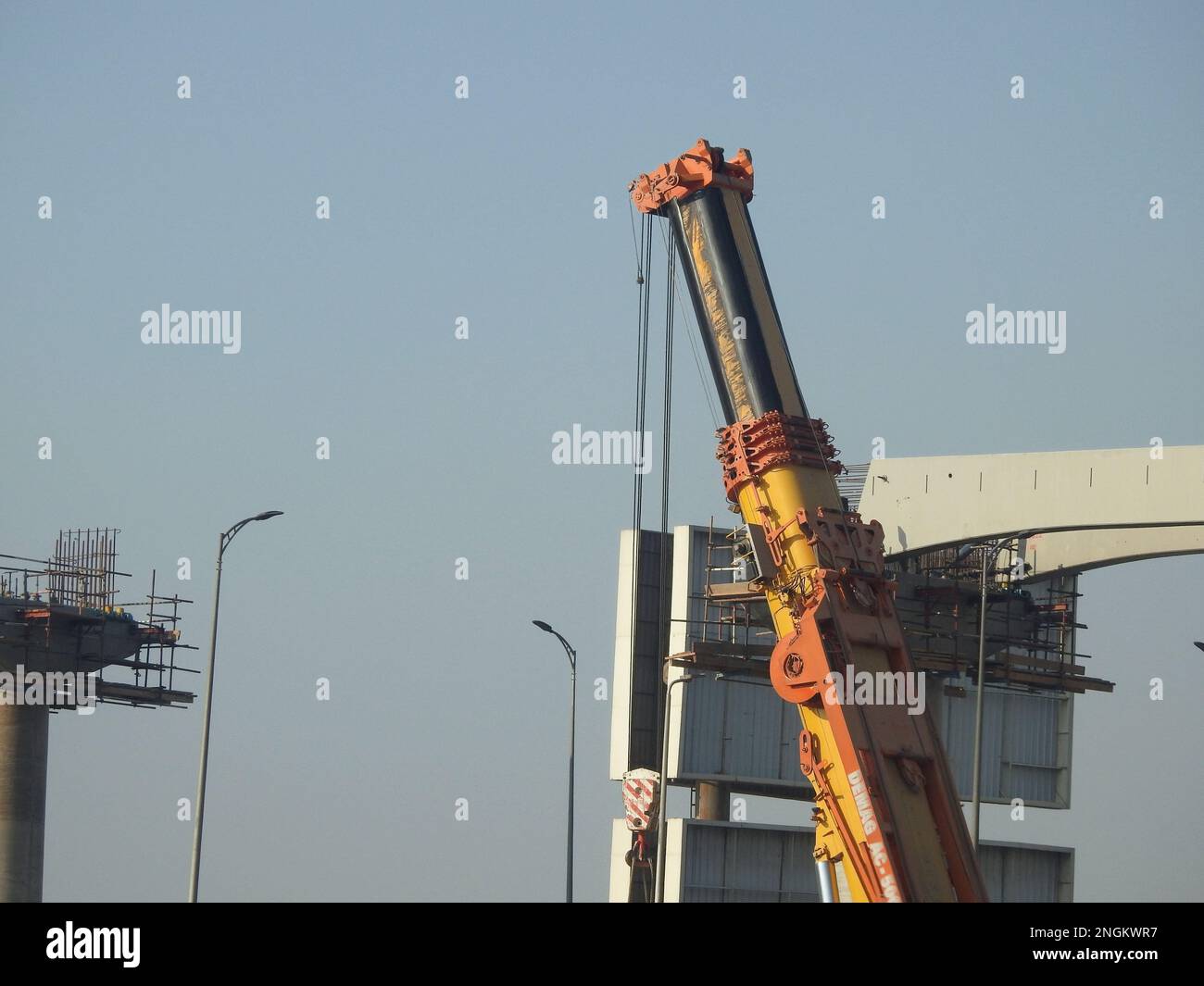 Cairo, Egypt, February 15 2023: Construction site of new Cairo monorail ...