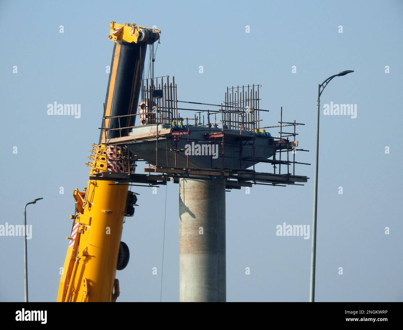 Cairo, Egypt, February 15 2023: Construction site of new Cairo monorail ...