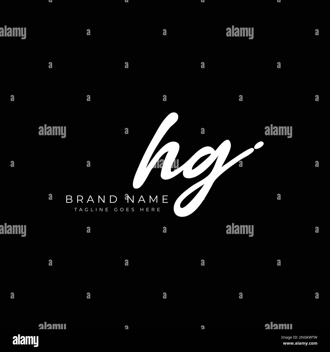 H, G, HG Initial letter handwriting and signature vector logo Stock ...