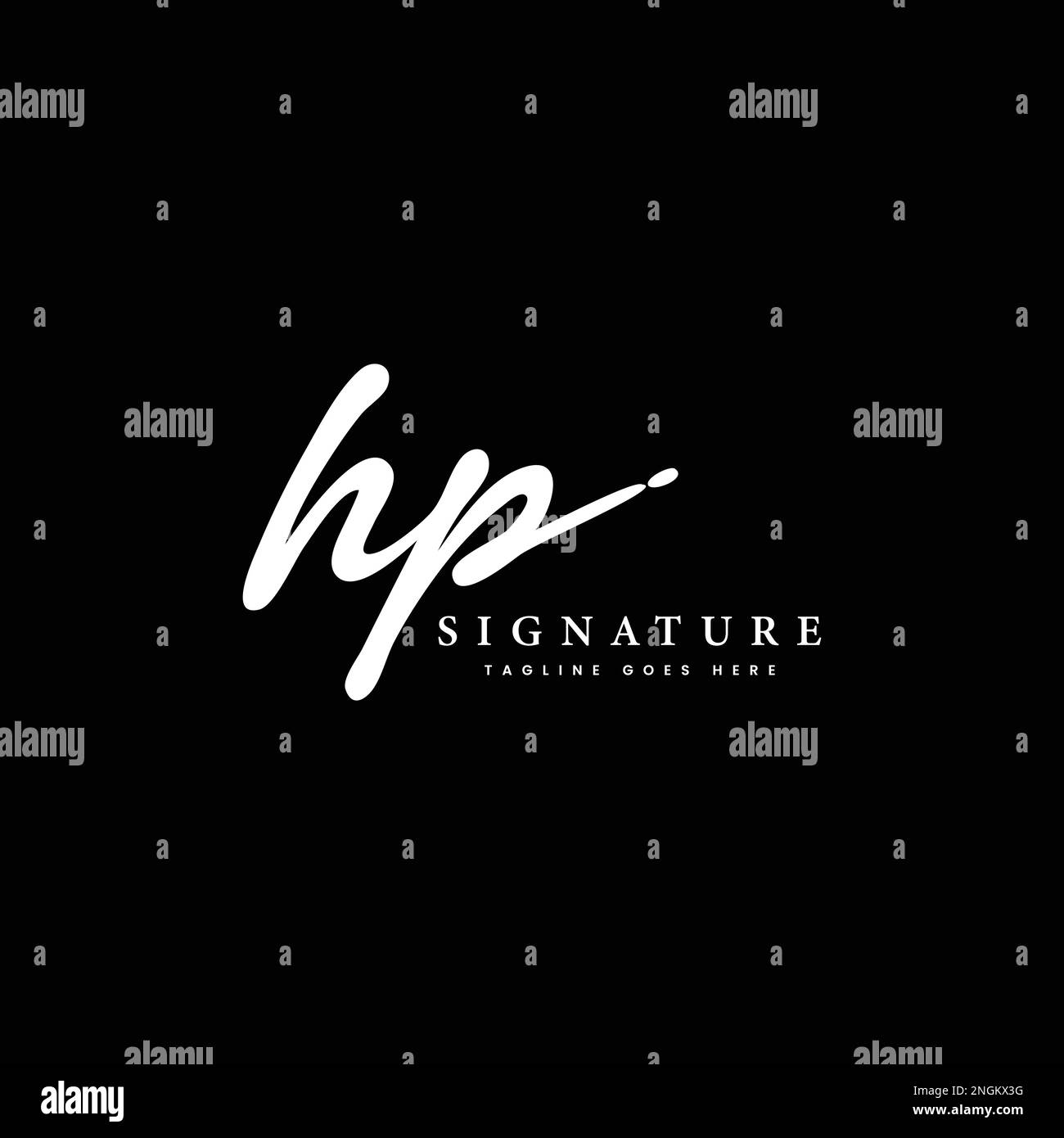 H, P, HP Initial letter handwriting and signature vector logo Stock ...