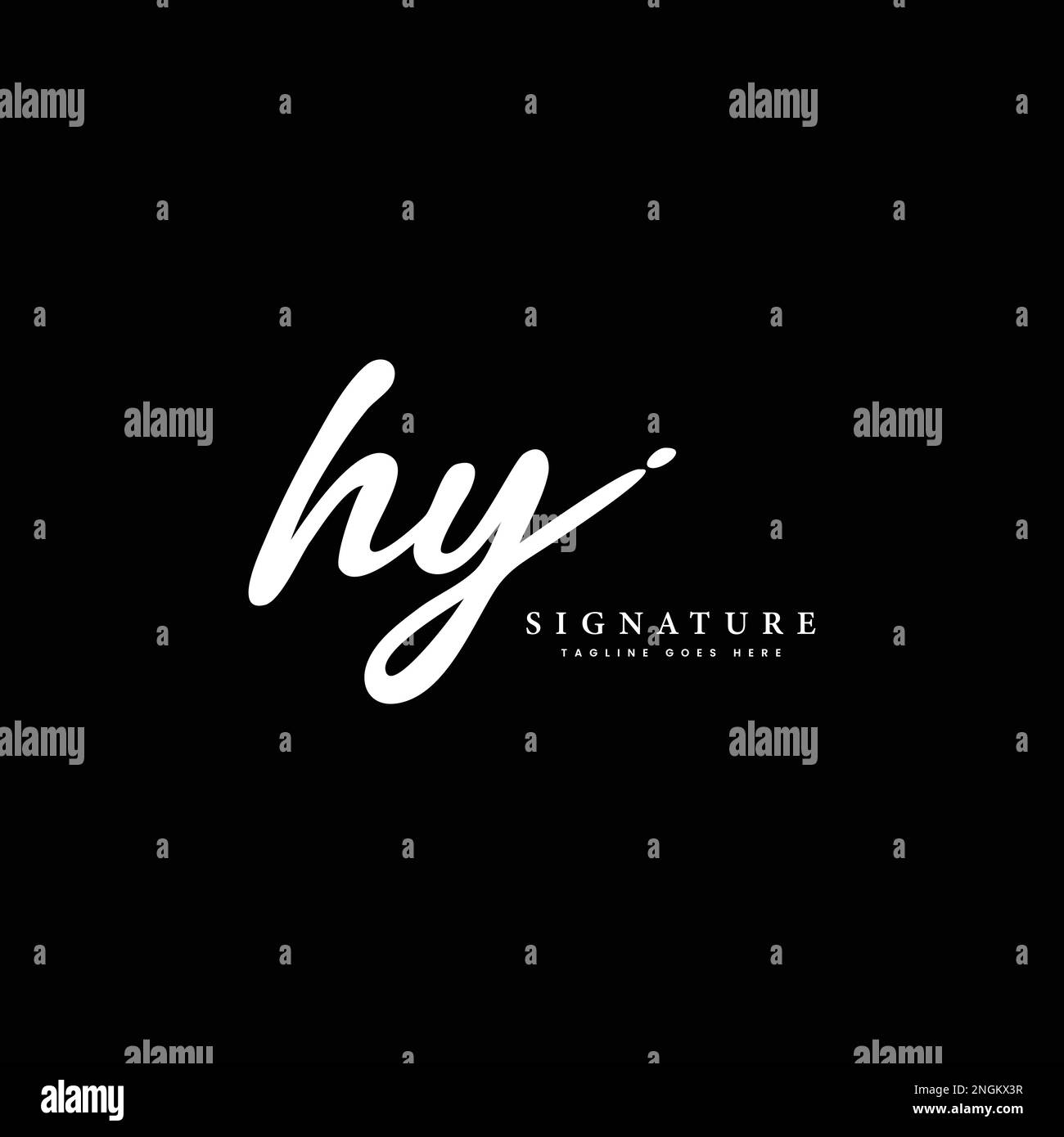 H, Y, HY Initial letter handwriting and signature vector logo Stock ...