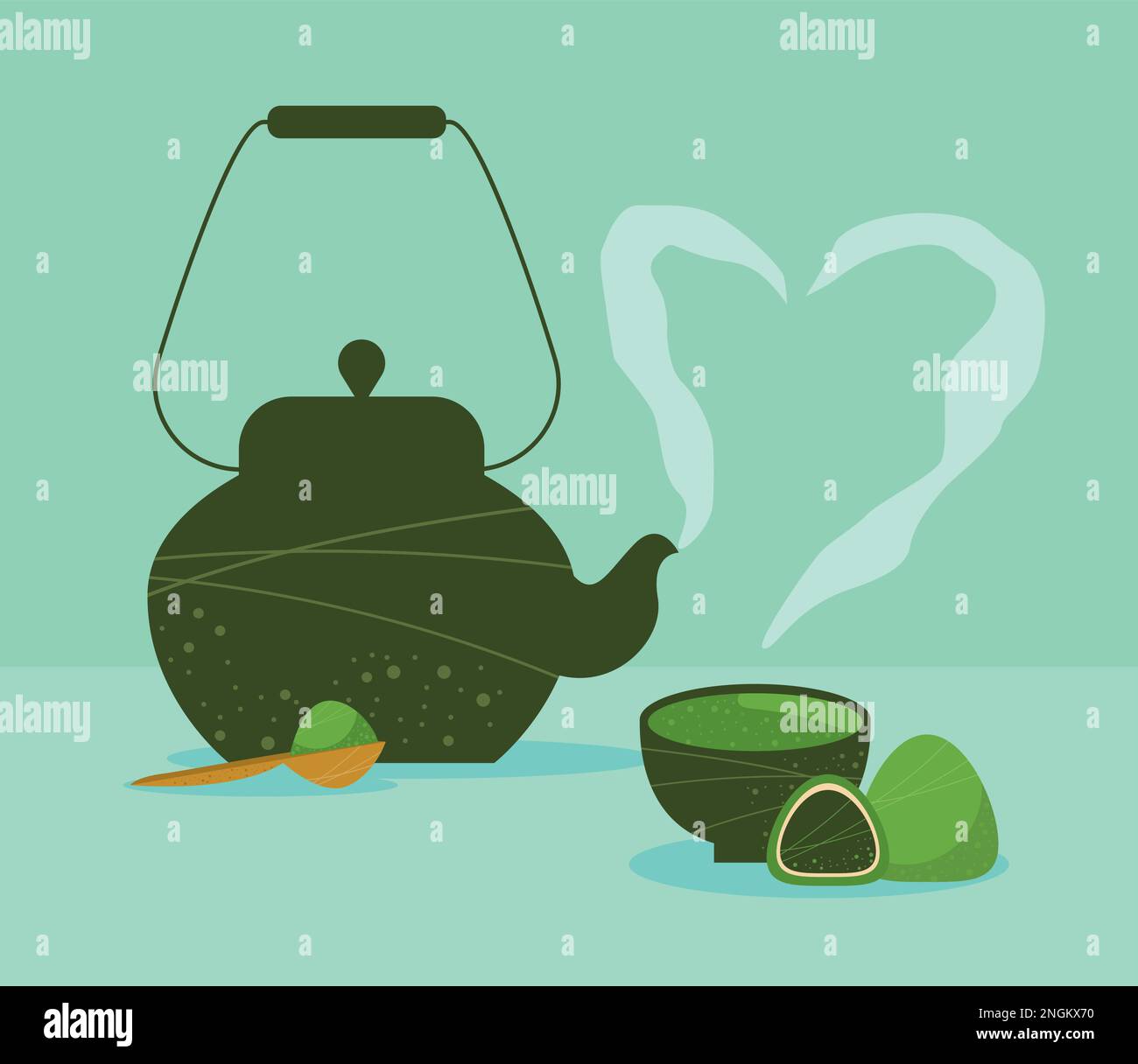 matcha teapot hot Stock Vector Image & Art - Alamy