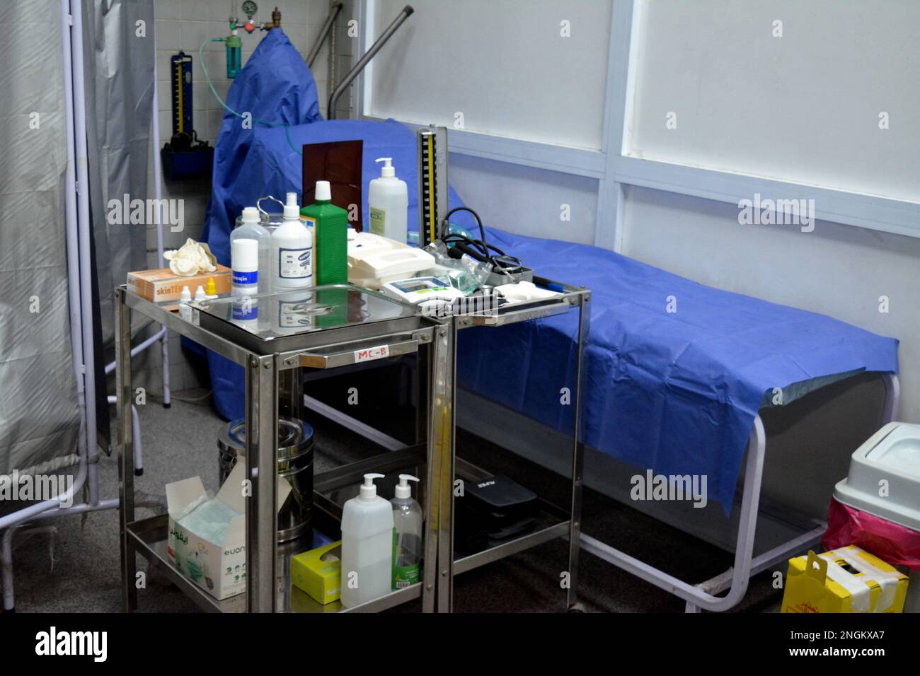Cairo, Egypt, February 11 2023: A medical center, clinic, a place for first aid in emergency ...