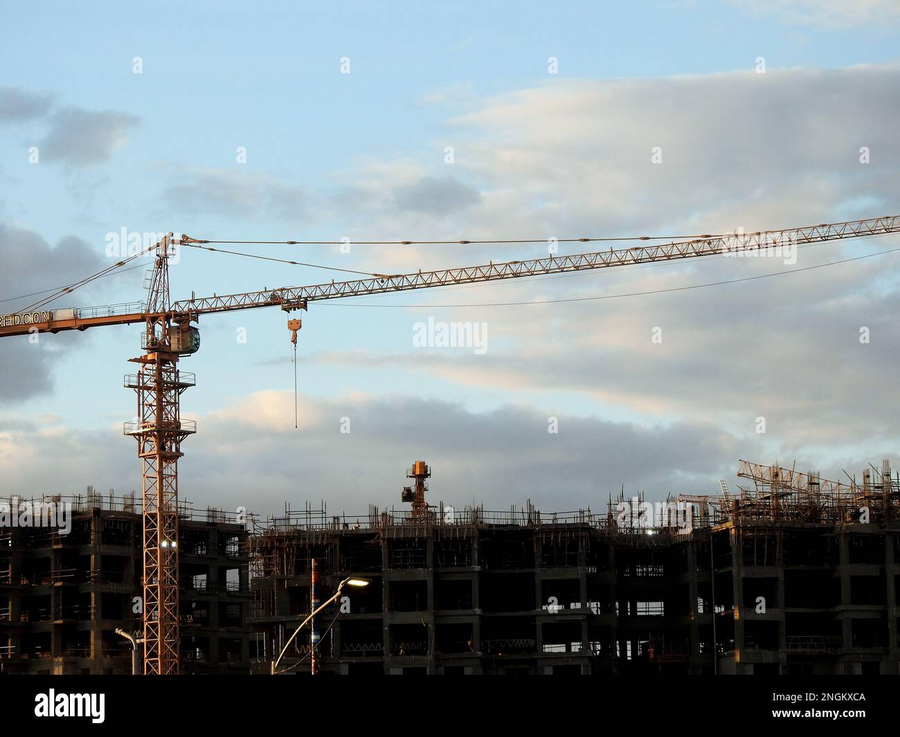 Giza, Egypt, February 4 2023: A construction site of new high rise in ...