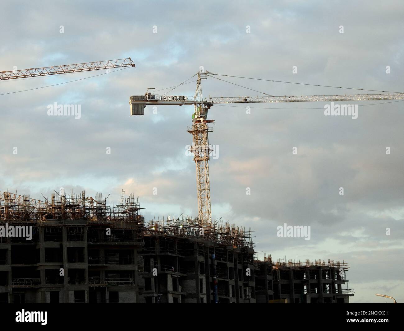Giza, Egypt, February 4 2023: A construction site of new high rise in ...
