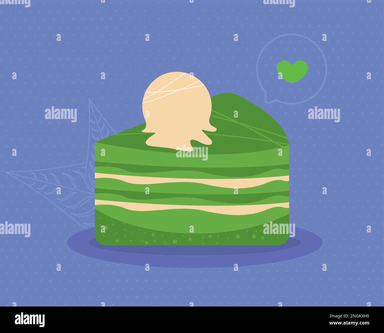 matcha cake portion Stock Vector Image & Art - Alamy