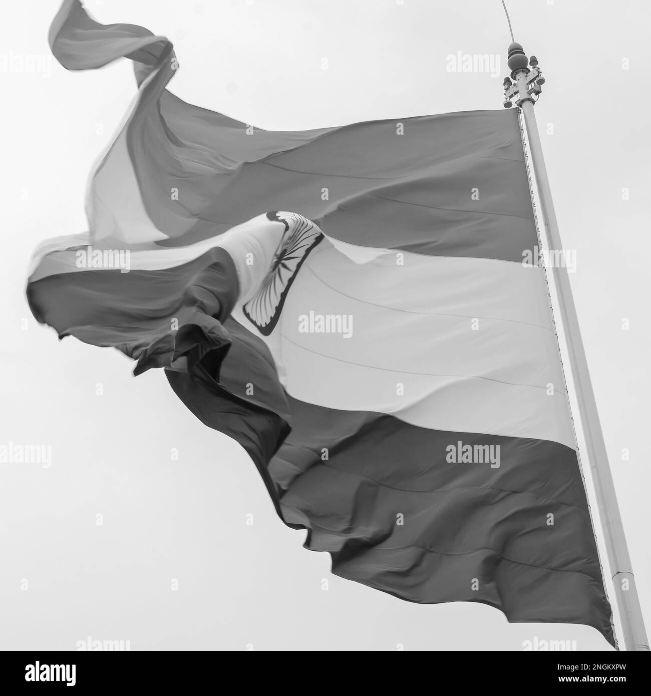 India flag flying high at Connaught Place with pride in blue sky, India ...