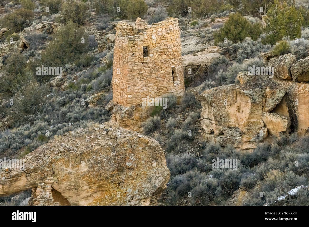 Ancestral Puebloan buildings, Hovenweep National Monument, Utah Stock ...
