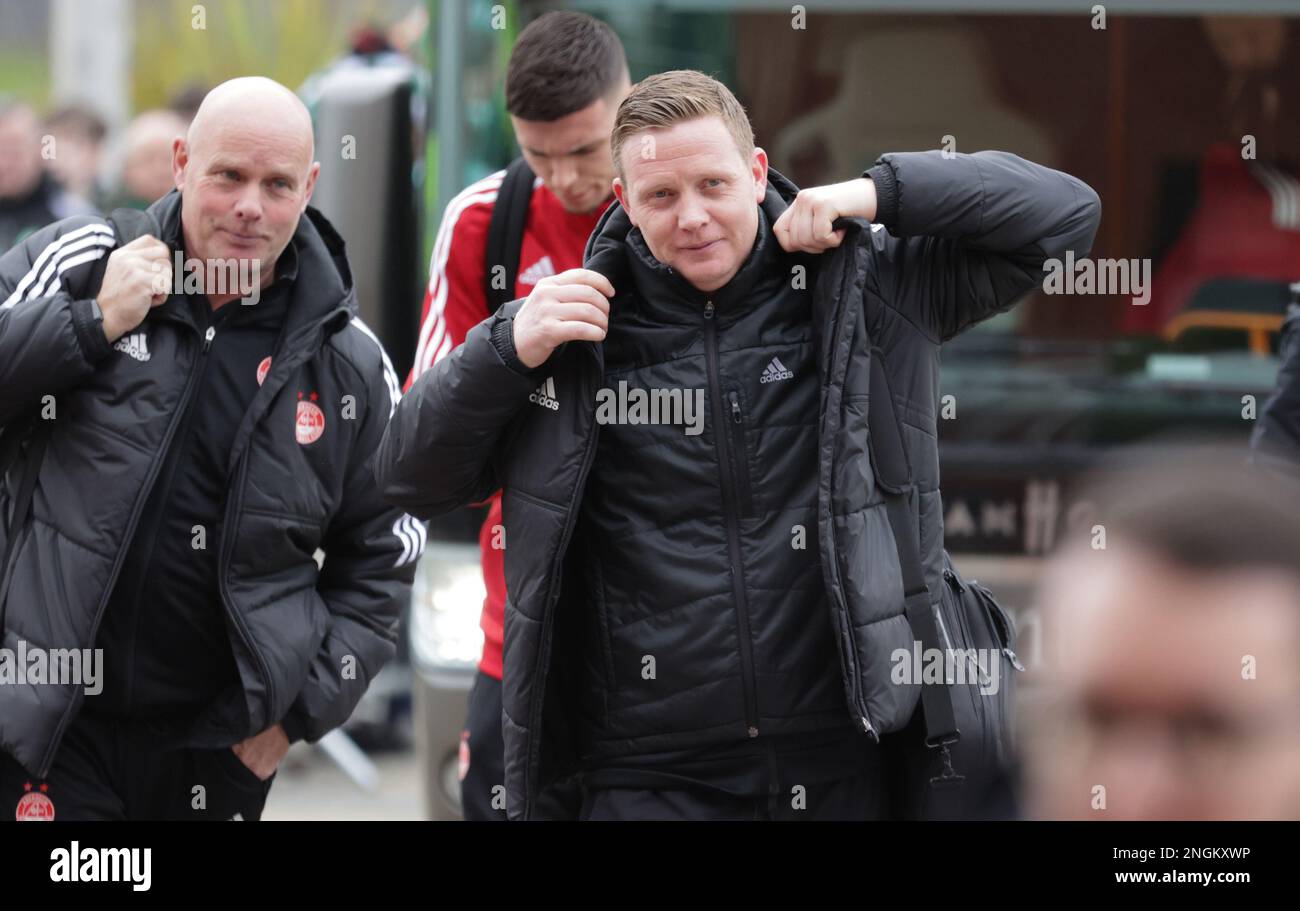 Aberdeen's interim manager Barry Robson arrives at Celtic Park before ...