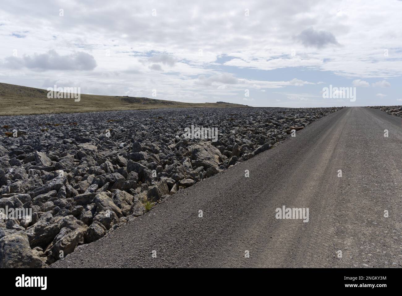 Stone run outside of Stanley - The Falkland Islands Stock Photo - Alamy