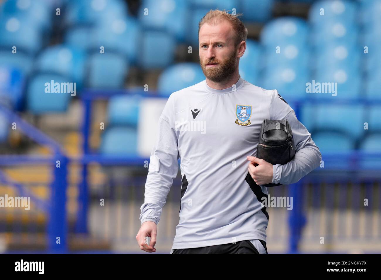 Barry Bannan #10 of Sheffield Wednesday arrives at the stadium before ...
