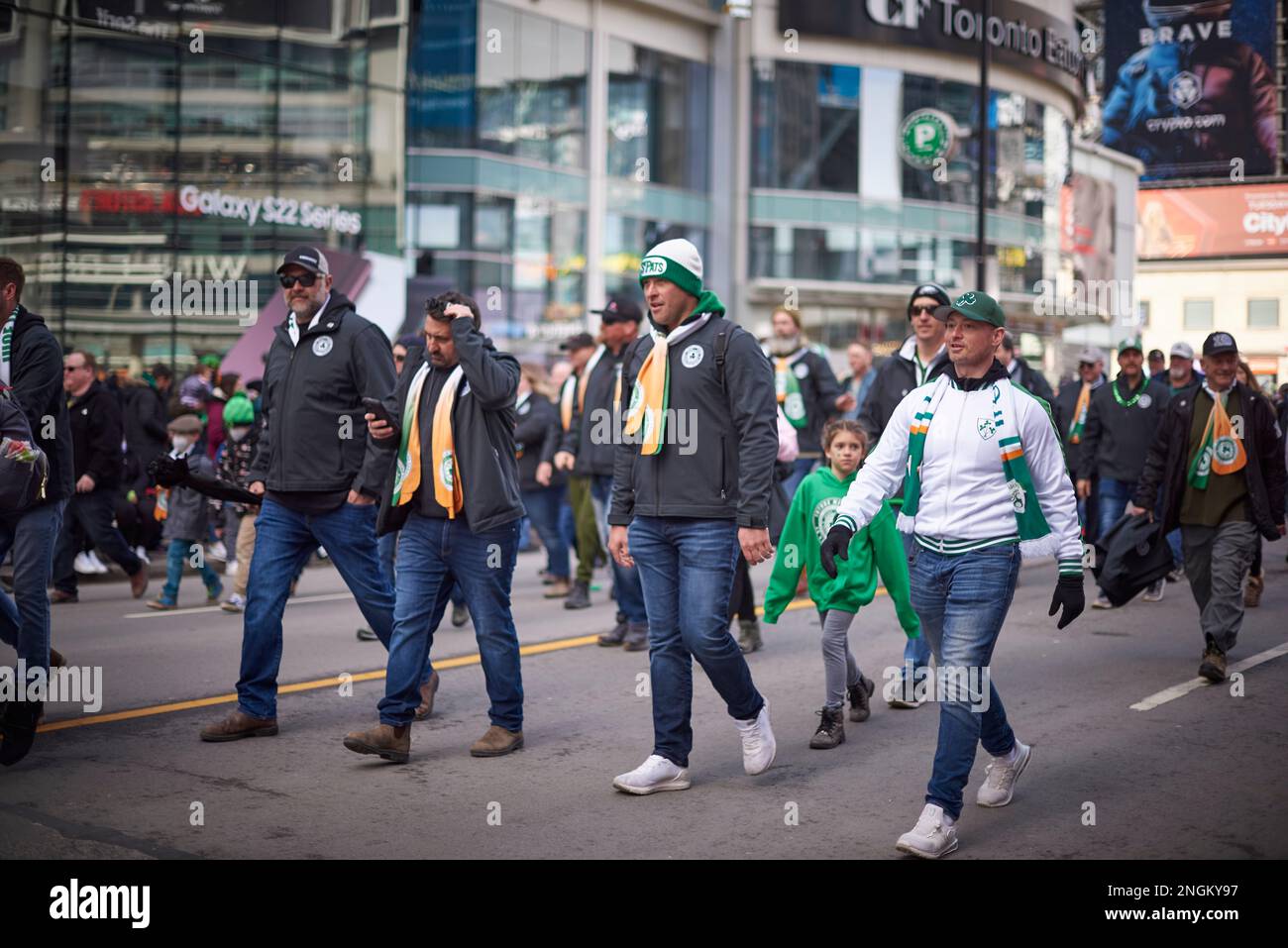 Toronto Ontario, Canada- March 20th, 2022: People marching in Toronto ...