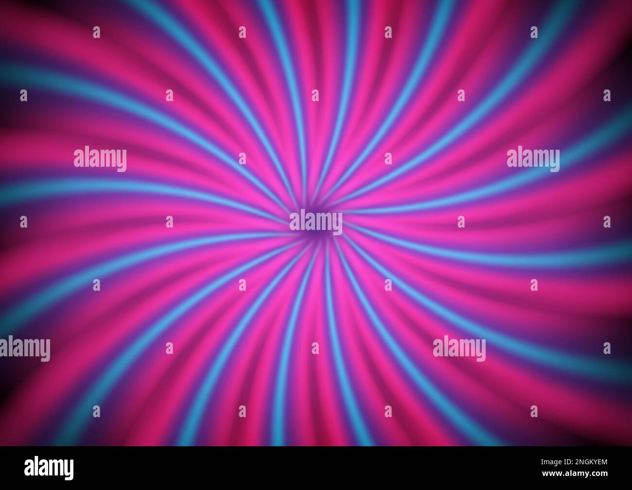 Abstract background with radial twisted pattern rays in blue, and pink ...